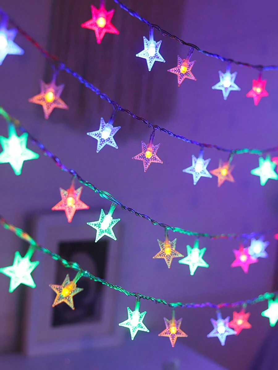 Star String Lights, 2M Battery Powered Twinkle Lights Warm White Cute ...