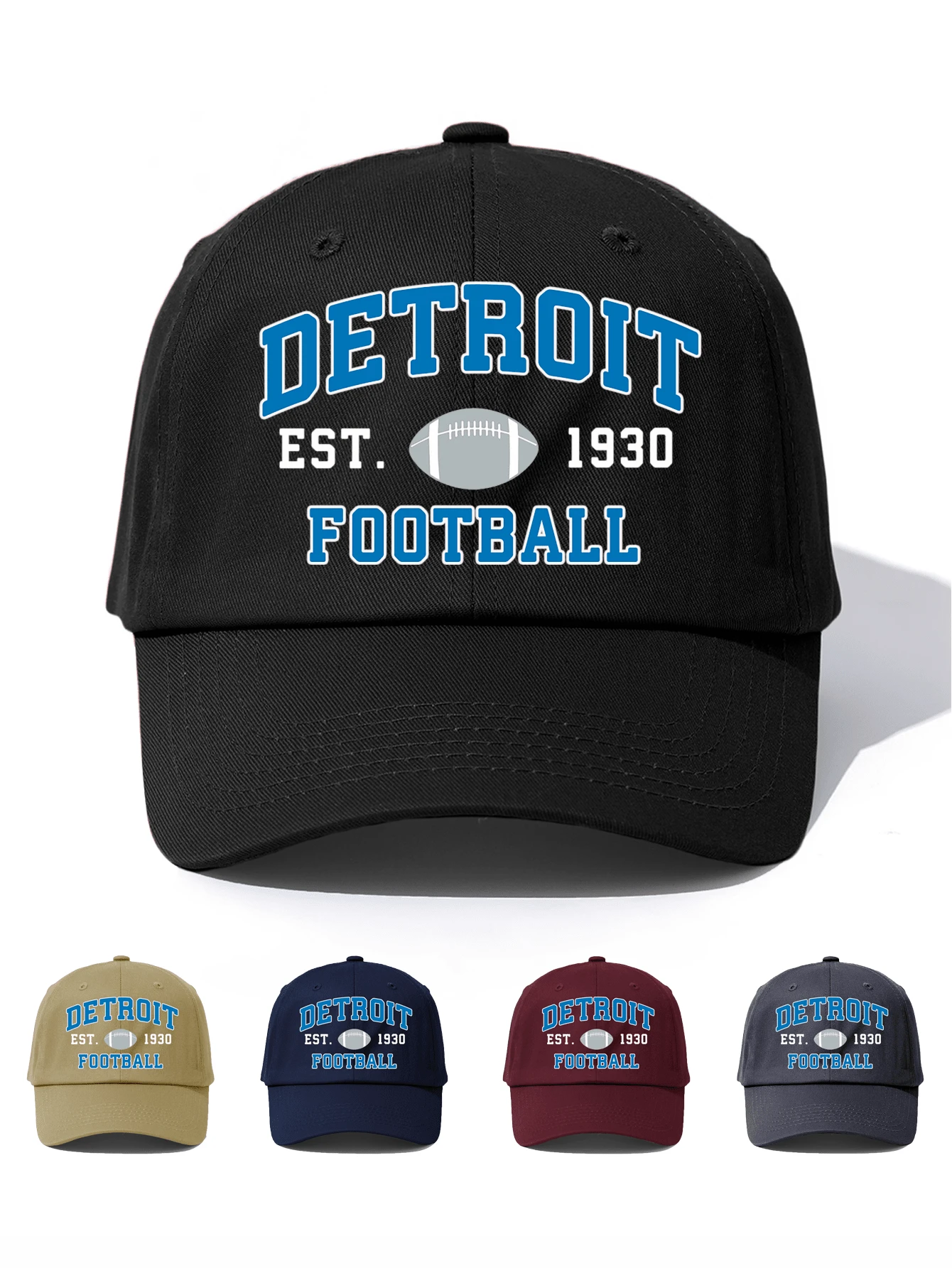 1 Pc DETROIT Printed American Football Team Baseball Cap, Classic ...