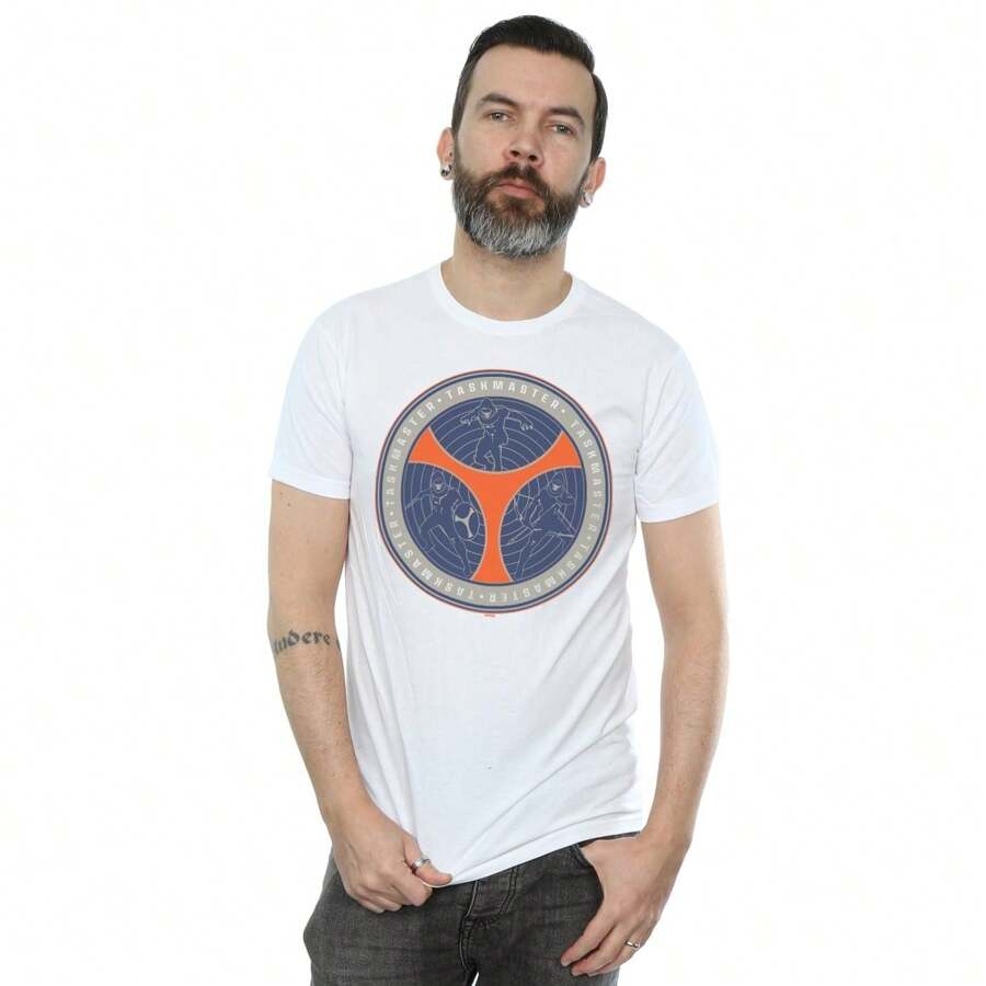 Marvel Mens Black Widow Movie Taskmaster Shield Poses T-Shirt (White ...