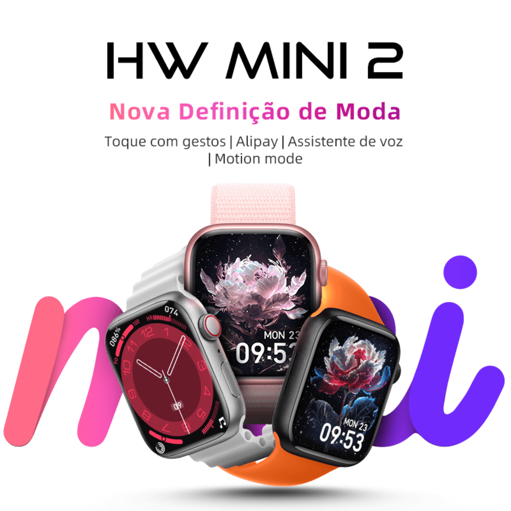 Smartwatch Hw Mini 2 Serie 9 Pulso Fino 41mm 7 Pulseiras | SHEIN Brasil