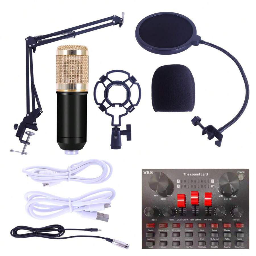 Podcast Equipment Bundle, BM-800 Recording Studio Package With Voice ...