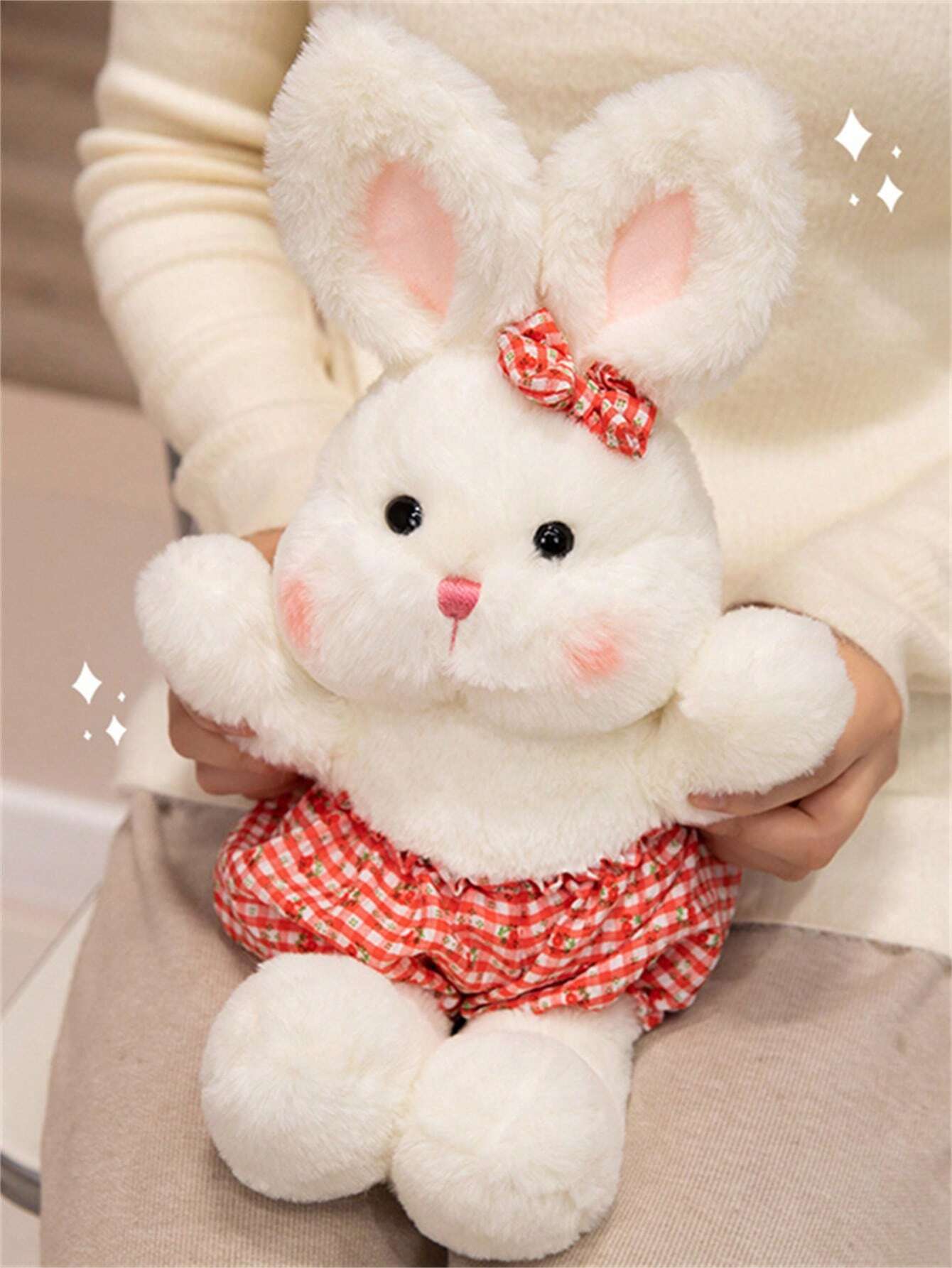 1pc Lovely Rabbit Plush With Loverly Dress, Cute Bunny Toy Hug Sleeping ...