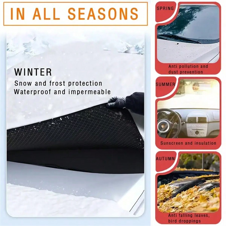1pc All-Weather Car Windshield Cover - Durable Polyester, UV-Resistant ...