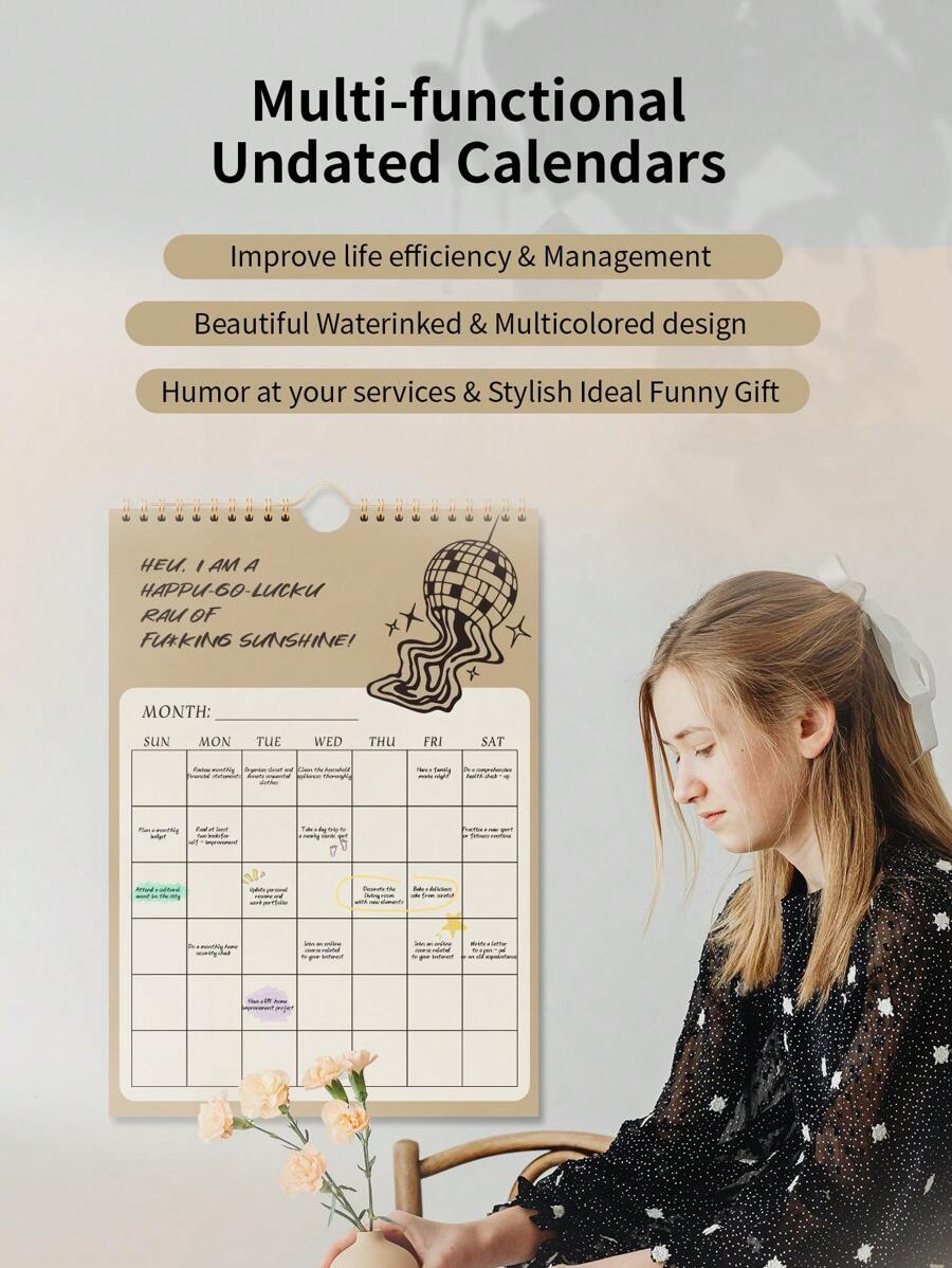 Blank Monthly Sunday Calendar No Date Monthly Notepad Suitable For ...