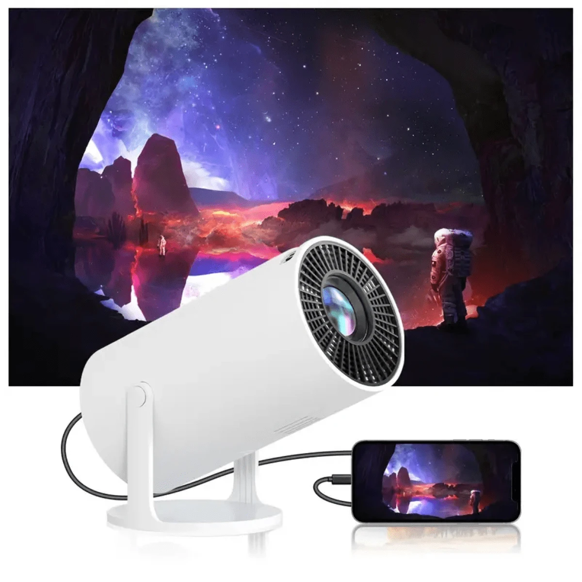 Mini Projector,1080P Full HD Portable Projector,Suitable For Bedroom ...