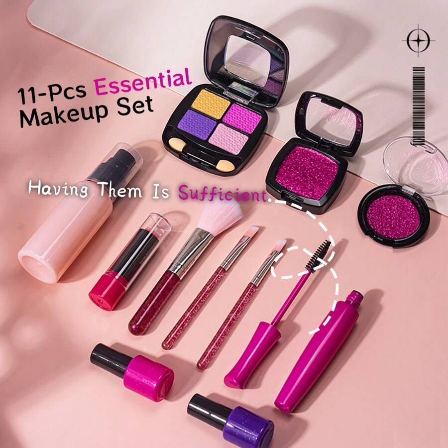 Pretend Makeup Kit For Girls, Kids Pretend Play Makeup Set For Birthday ...