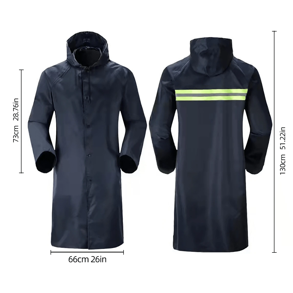 1pc Thick Full-Body Rain Poncho With Hood, Adult Unisex Waterproof ...