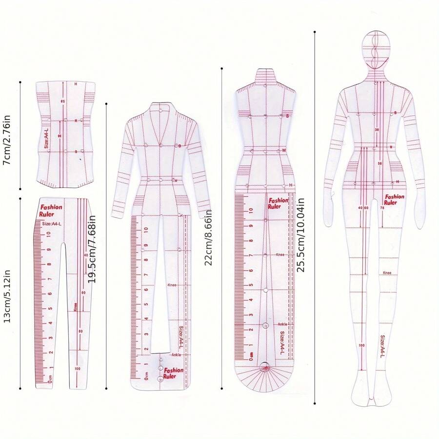Women's Clothing Design Human Body Fashion Dynamic Diagram Ruler Hand ...