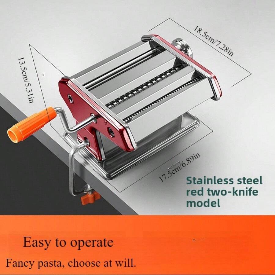 Lightweight Manual Pasta Maker, Stainless Steel 2/3 Blade Household ...