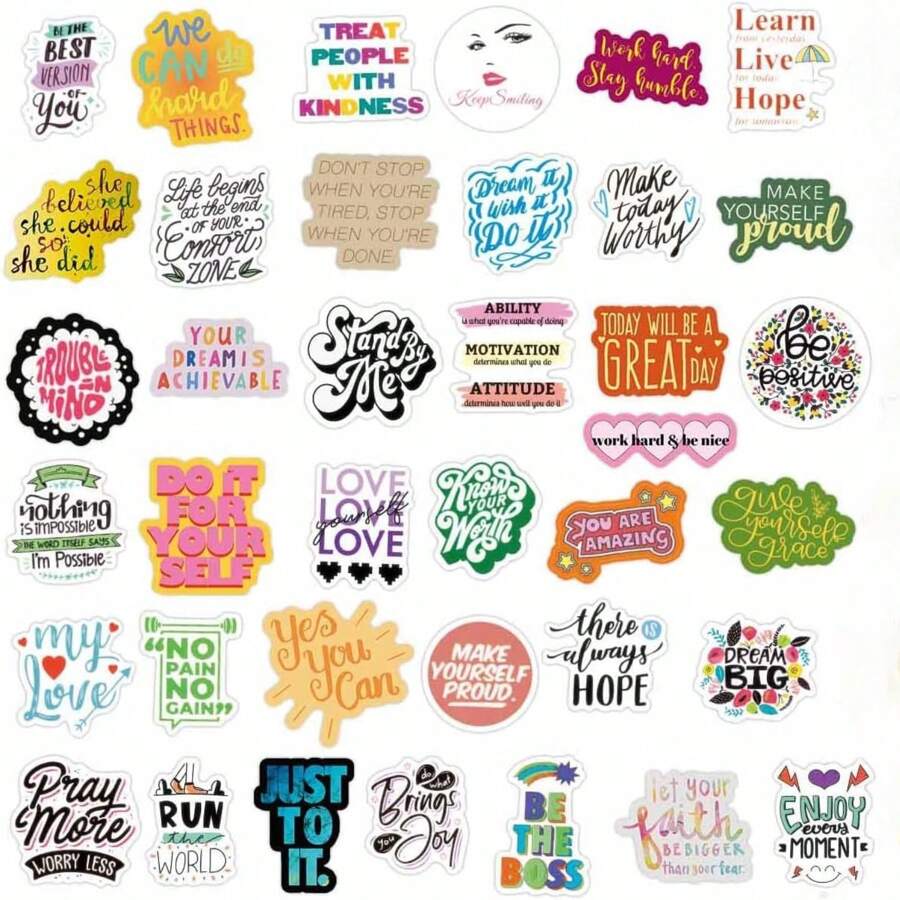 200pcs Inspirational Stickers Pack Vinyl Motivational Stickers For ...