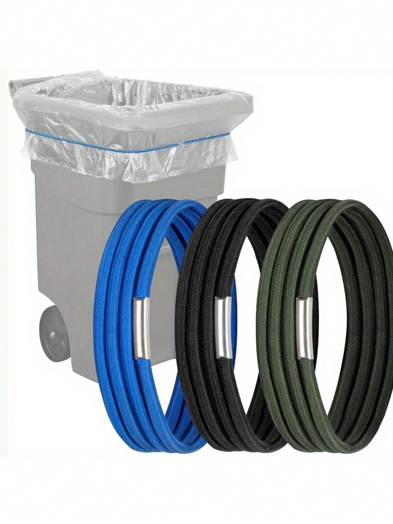 Elastic Trash Can Bands School Home Elastic Band - Fits 13 To 96 Gallon ...