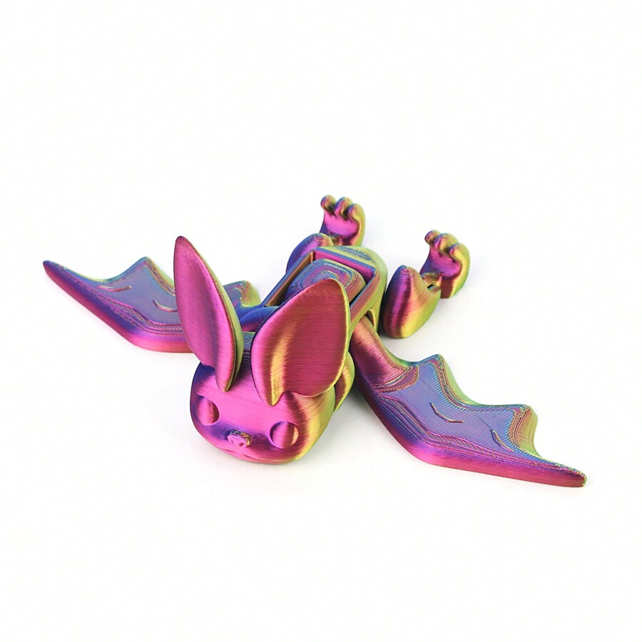 3D Printed Flappable Bat Figure With Realistic Detailed Wings, Unique ...