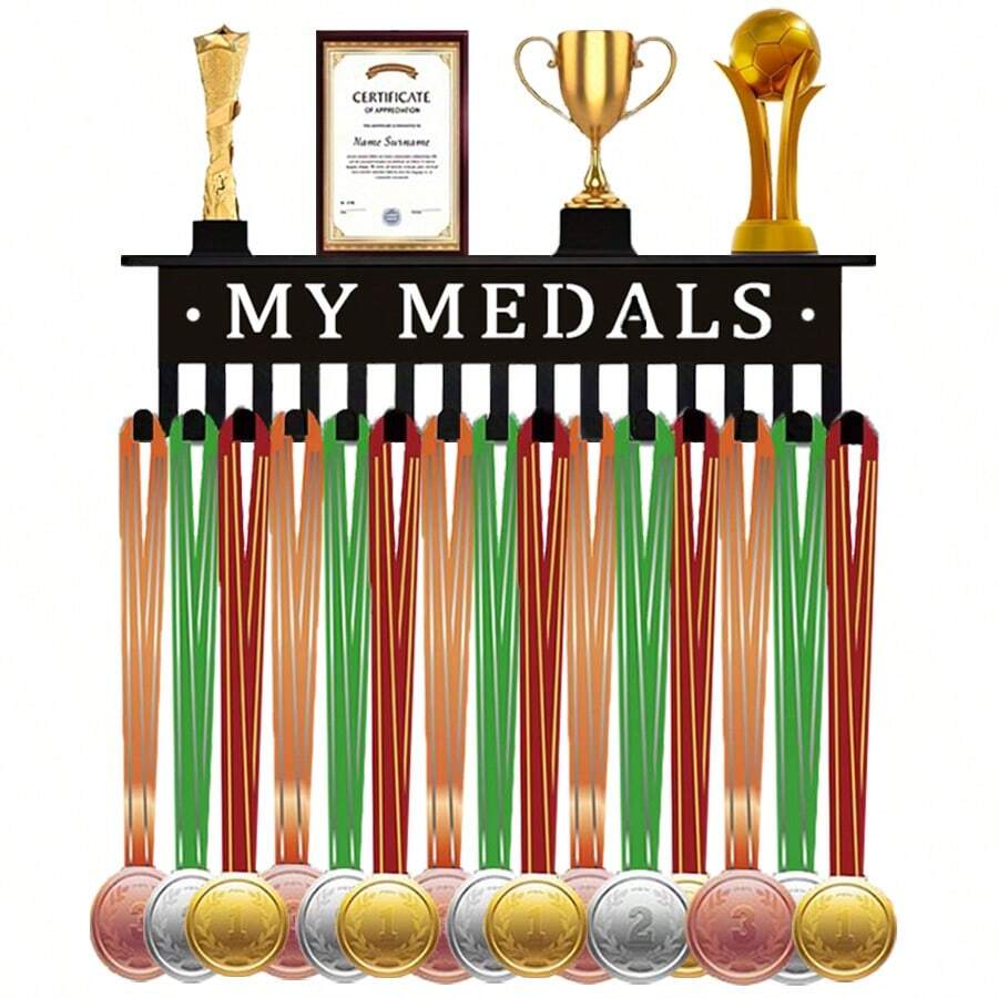 1pc 11.81inch X 3.15inch X 2.56inch Black Metal Wrought Iron Medal ...