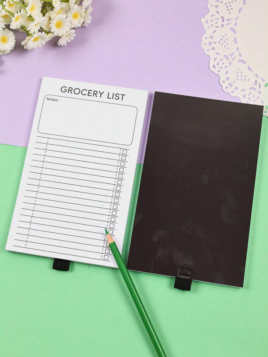 2 Pcs(50 Sheets Each) Simple Magnetic Tear-Off Notepads Fridge Magnets ...