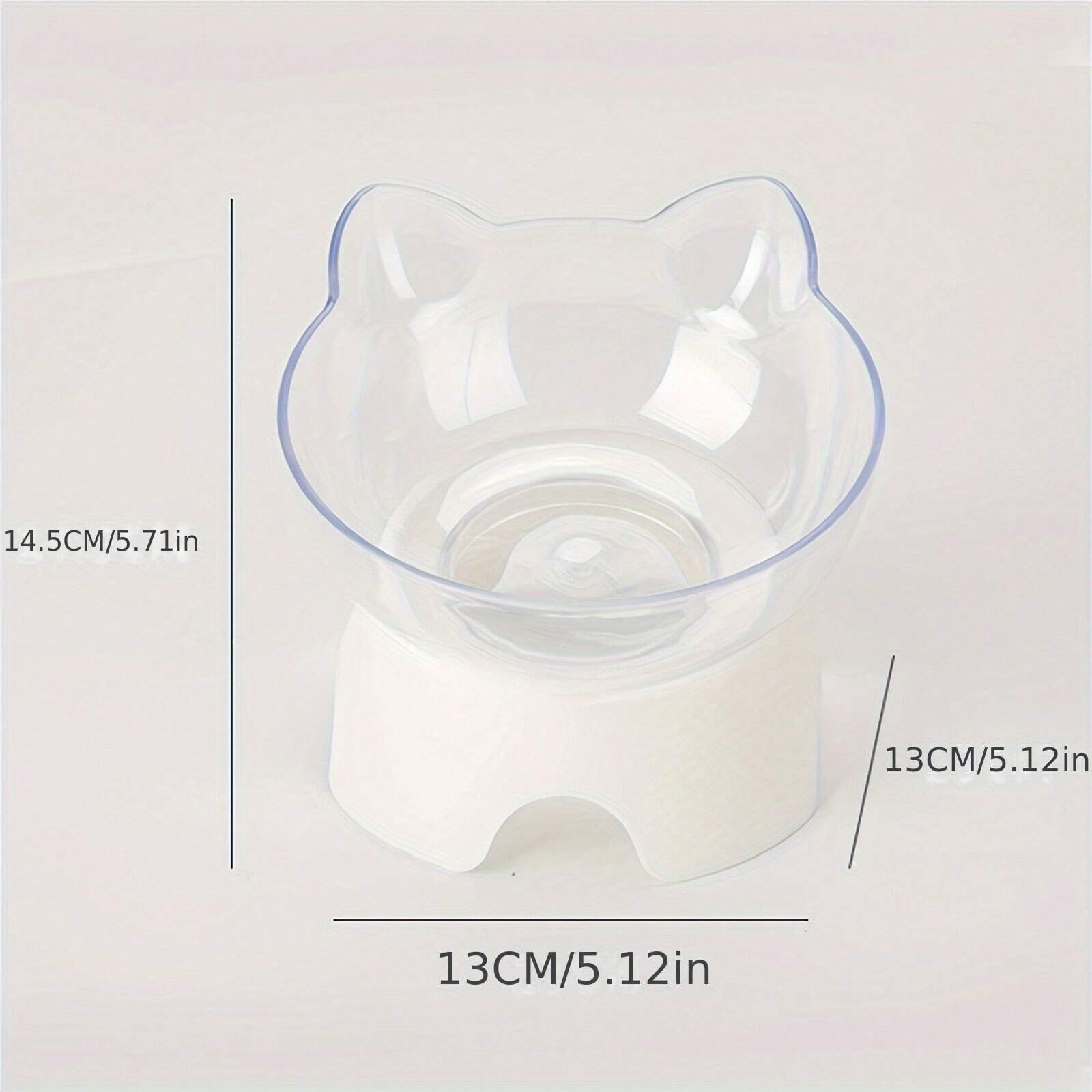 Elevated Pet Inclined Food Bowl Water Bowl, Transparent Plastic Cat ...