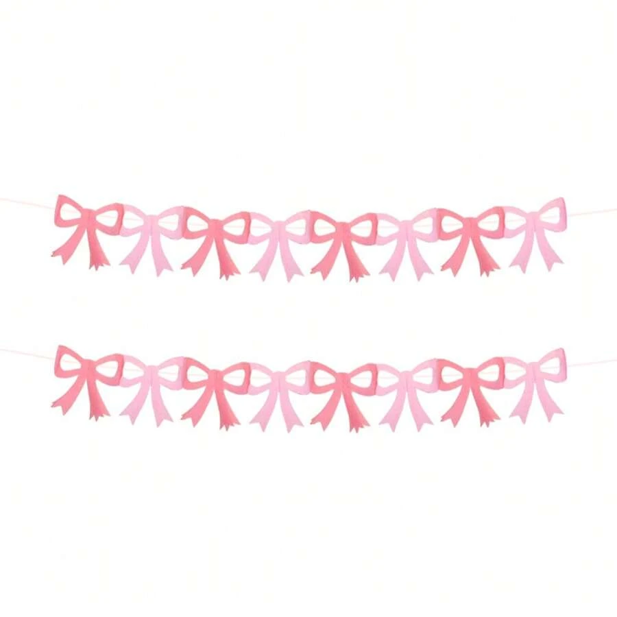 Coquette Bow Banner For Coquette Birthday Party Decor Pink Bow Banner ...