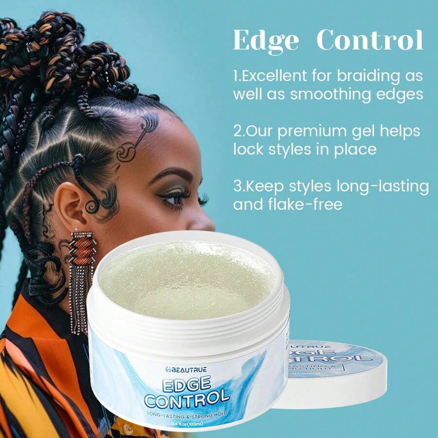100ml Strong Hold Edge Control Gel Non-Greasy Non-Flaking No White Cast ...