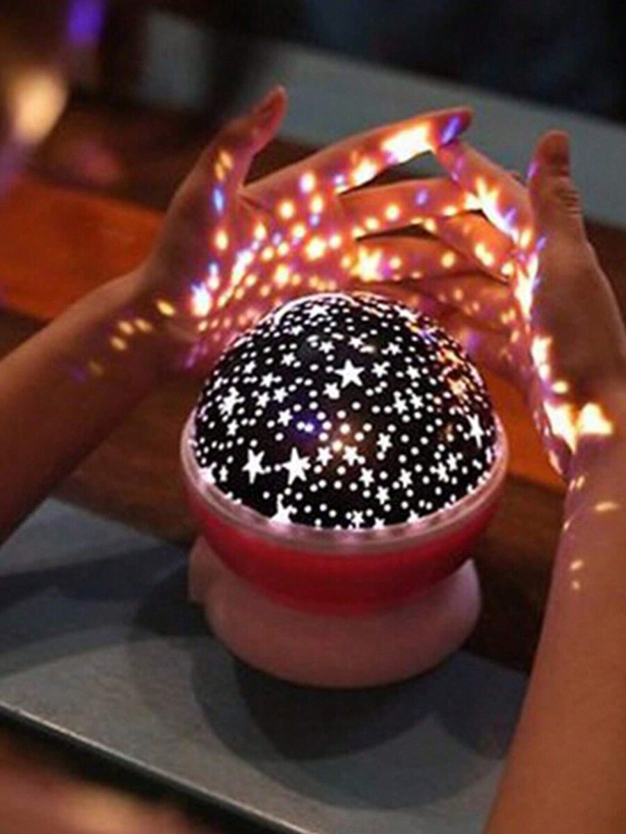 1pc Dreamy Rotating Star And Moon Projection Lamp, 360° Rotating Starry ...