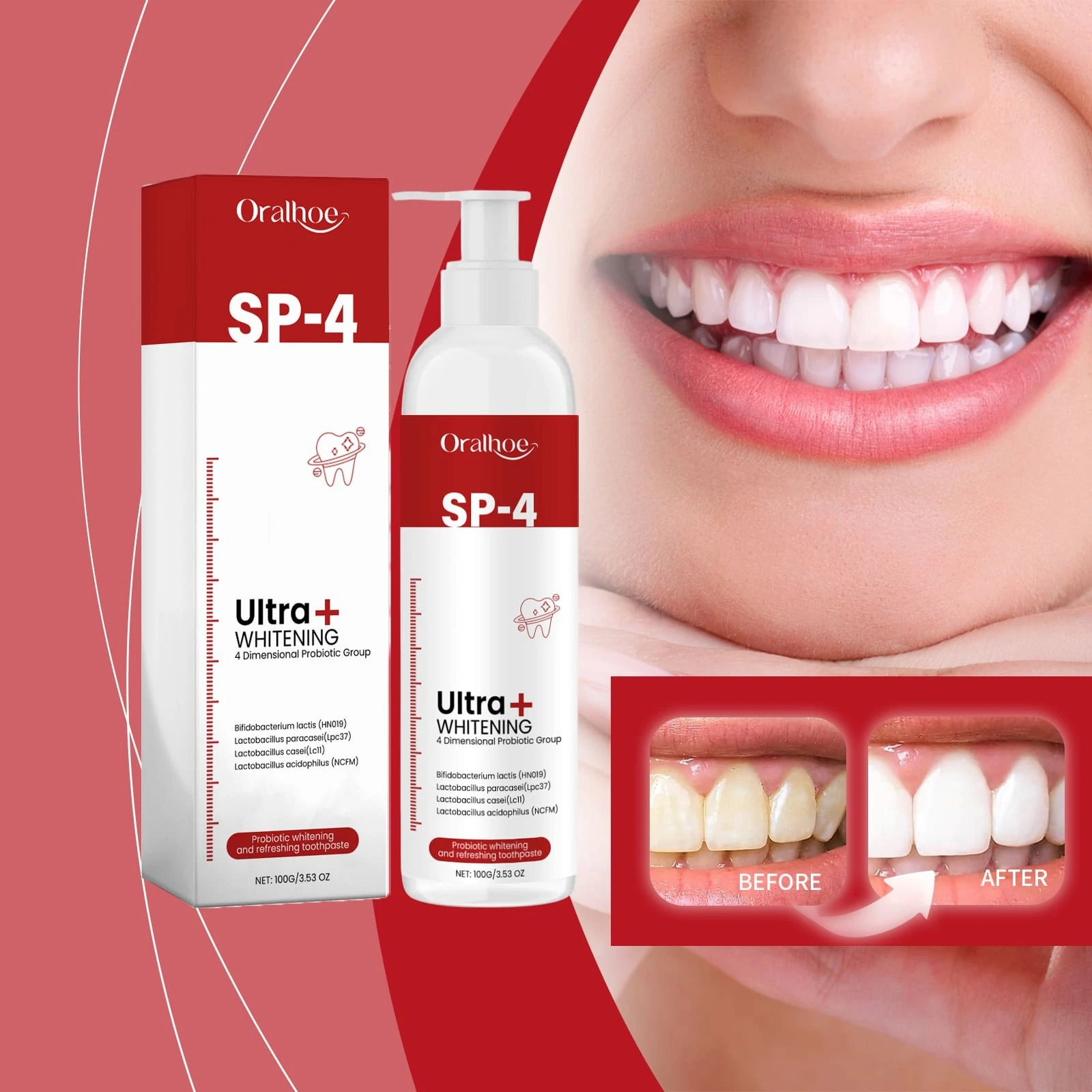 Brightening Teeth Toothpaste For Cleaning Oral Odors, Yellow Stains And ...