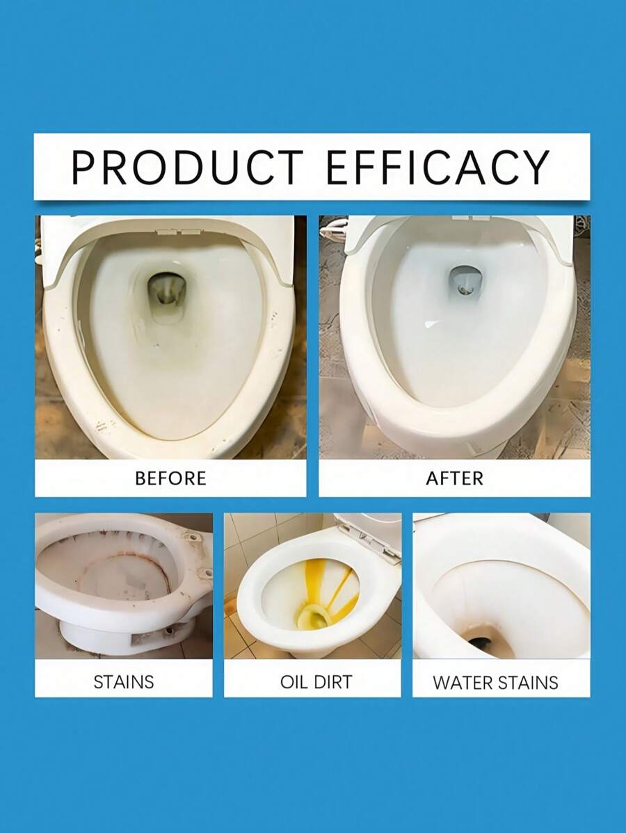 Foam Toilet Cleaning Powder - Toilet Bowl Stain Remover, Odor ...