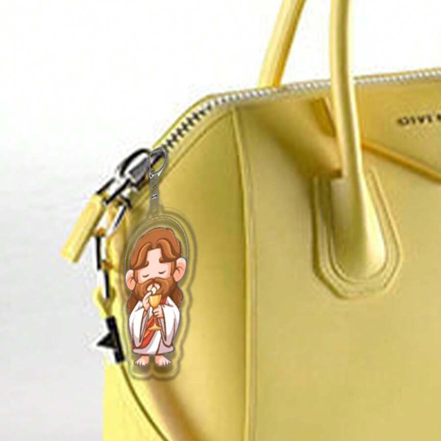 Cute Cartoon Jesus Christ Sacred Christian Faith Jesus Acrylic Keychain ...