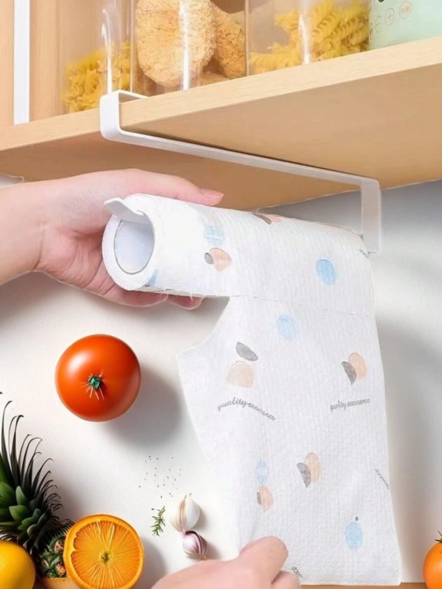 2pcs Wall-Mounted Kitchen Roll Holder & Rag Dispenser, Adhesive-Free ...