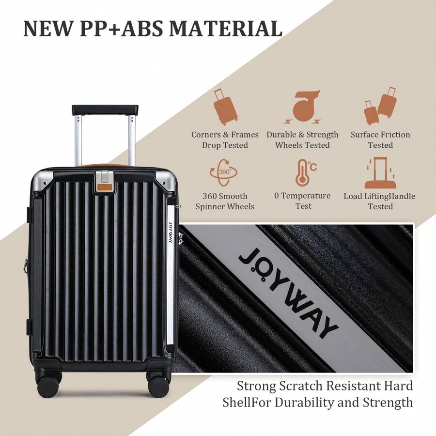 Joyway 20 pol. Bagagem de mão com porta-copos e porta USB, capacidade expansível de 20% ...