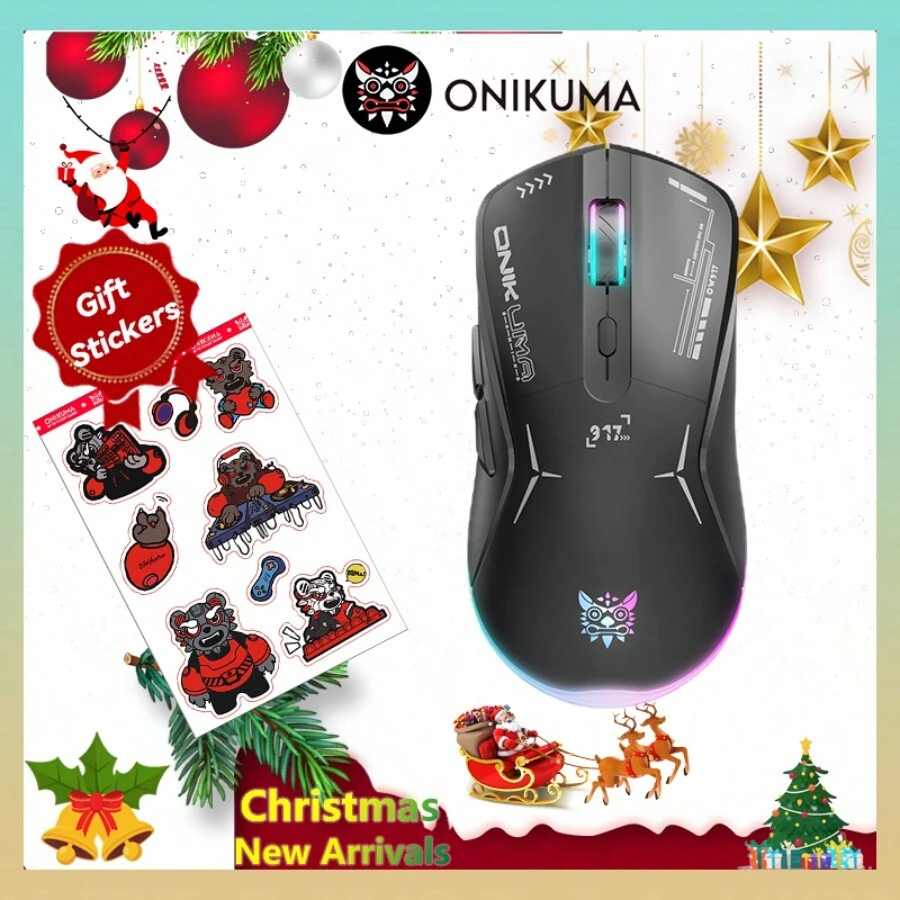 ONIKUMA CW917 Black Gaming Mouse Wired Wireless Mouse 2.4G Connection ...