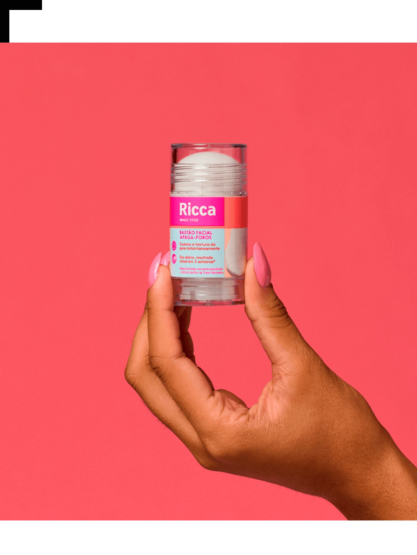 Ricca Magic Stick Bastão Facial Apaga-Poros 30g (Suaviza a Textura da ...