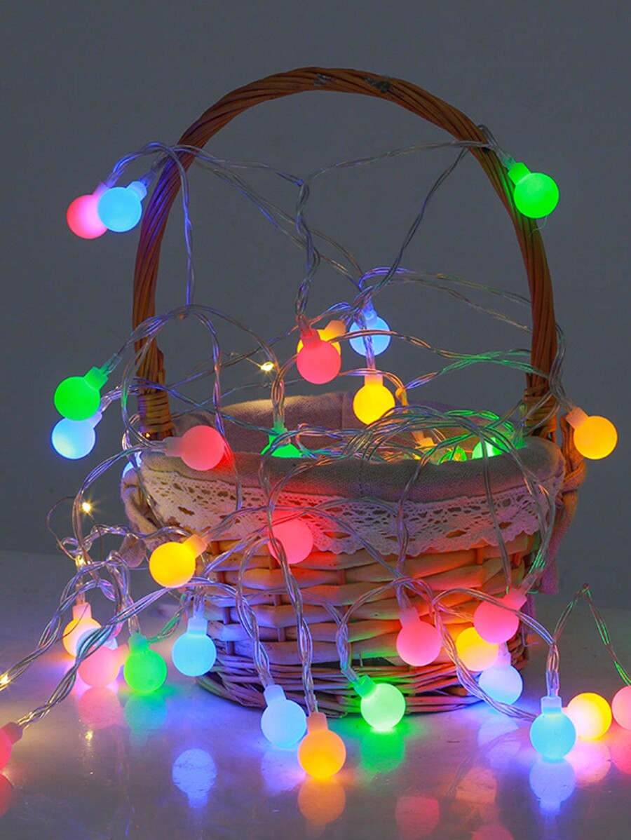 LED Color Changing Light Ball String, Battery Powered, For Outdoor ...