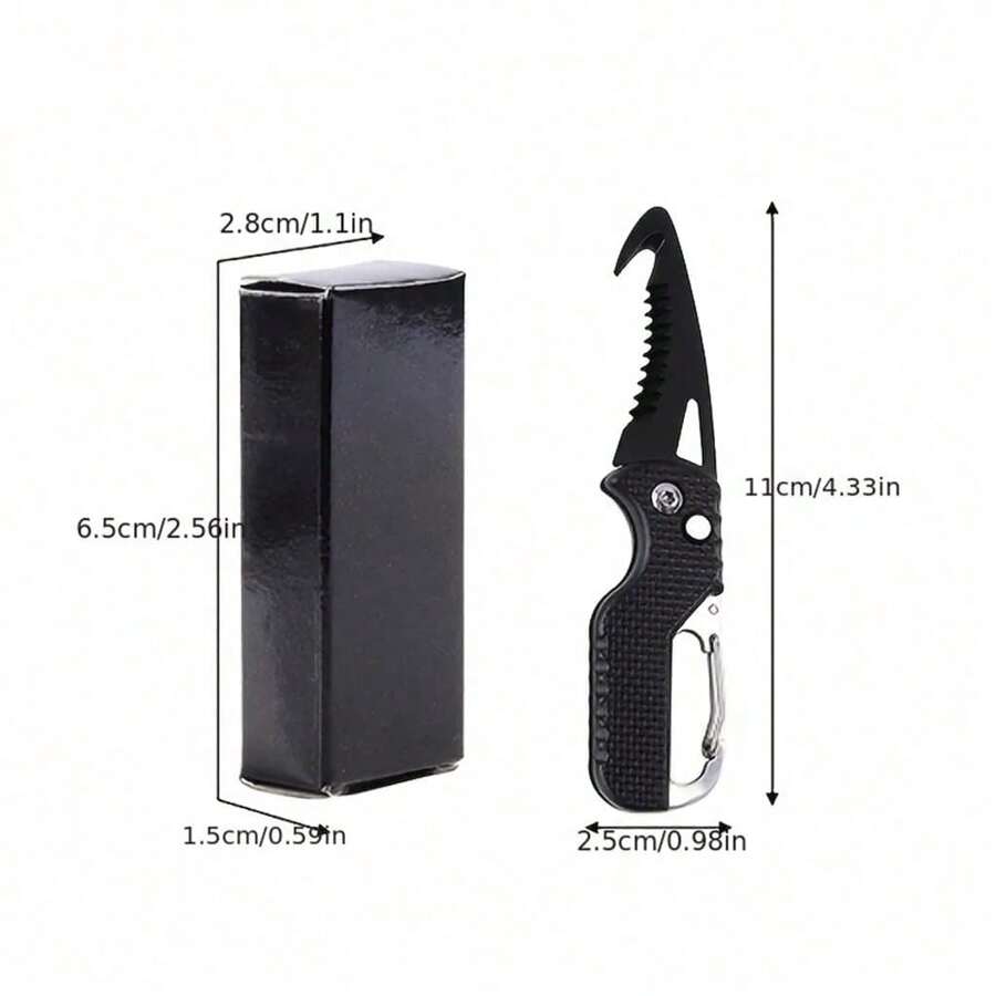 Serrated Pocket Knife Hook Blade Utility Knife Folding Camping Knife ...