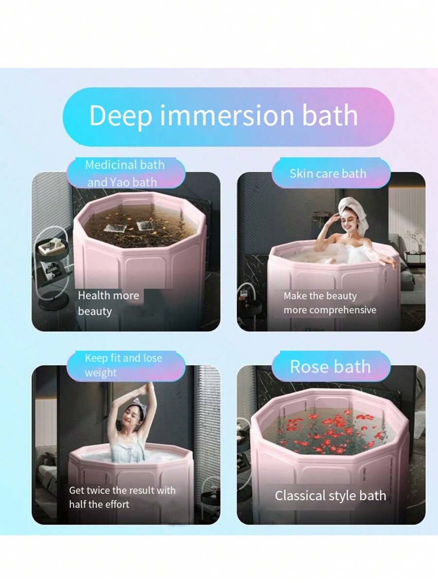 Bath Bucket Adult Bath Bucket Free Installation Folding Portable Home ...