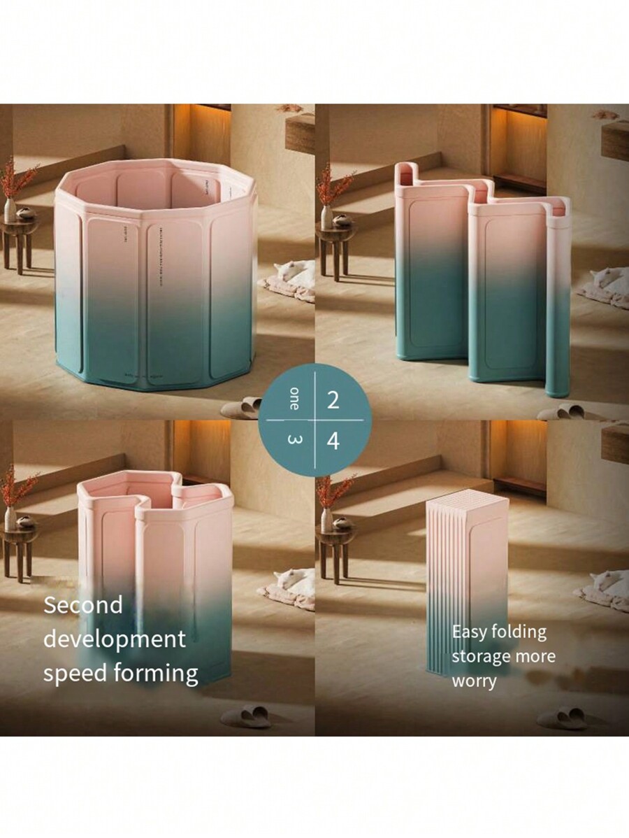 Bath Bucket Adult Bath Bucket Free Installation Folding Portable Home ...