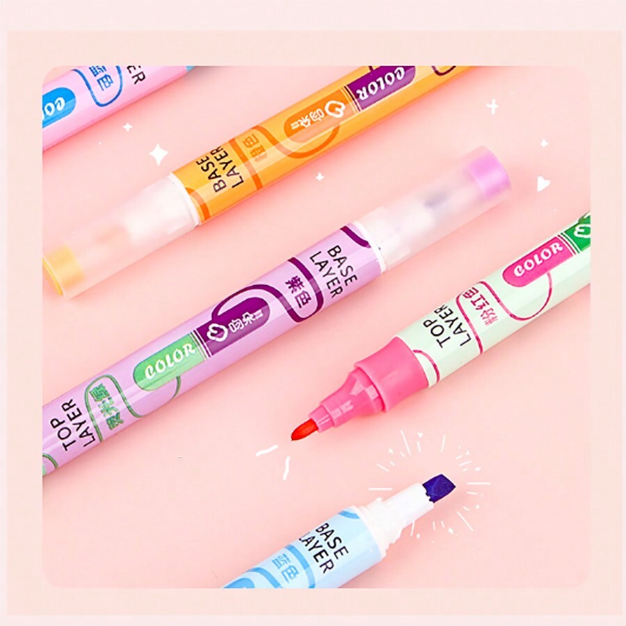 12 Colors INS Dual-Tip Bible Highlighter Pens, Safe Fluorescent Marker ...