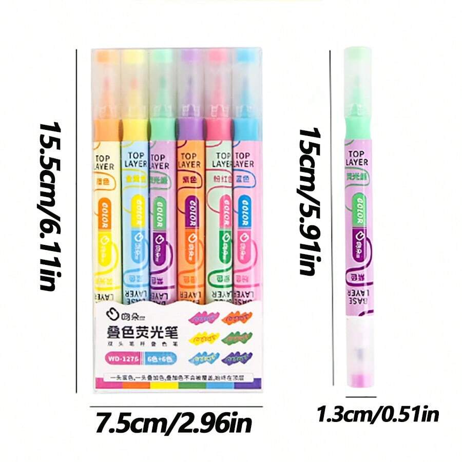 12 Colors INS Dual-Tip Bible Highlighter Pens, Safe Fluorescent Marker ...