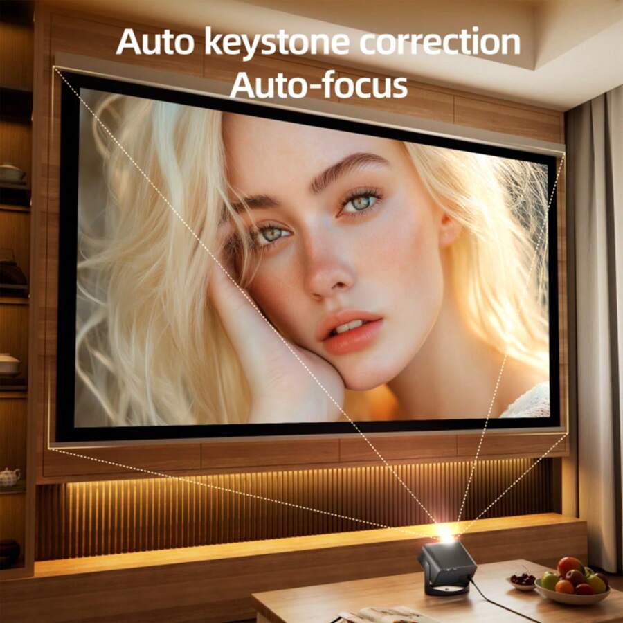 New Mini Projector, 4K Ultra HD,Auto Keystone Correction, Auto Focus ...