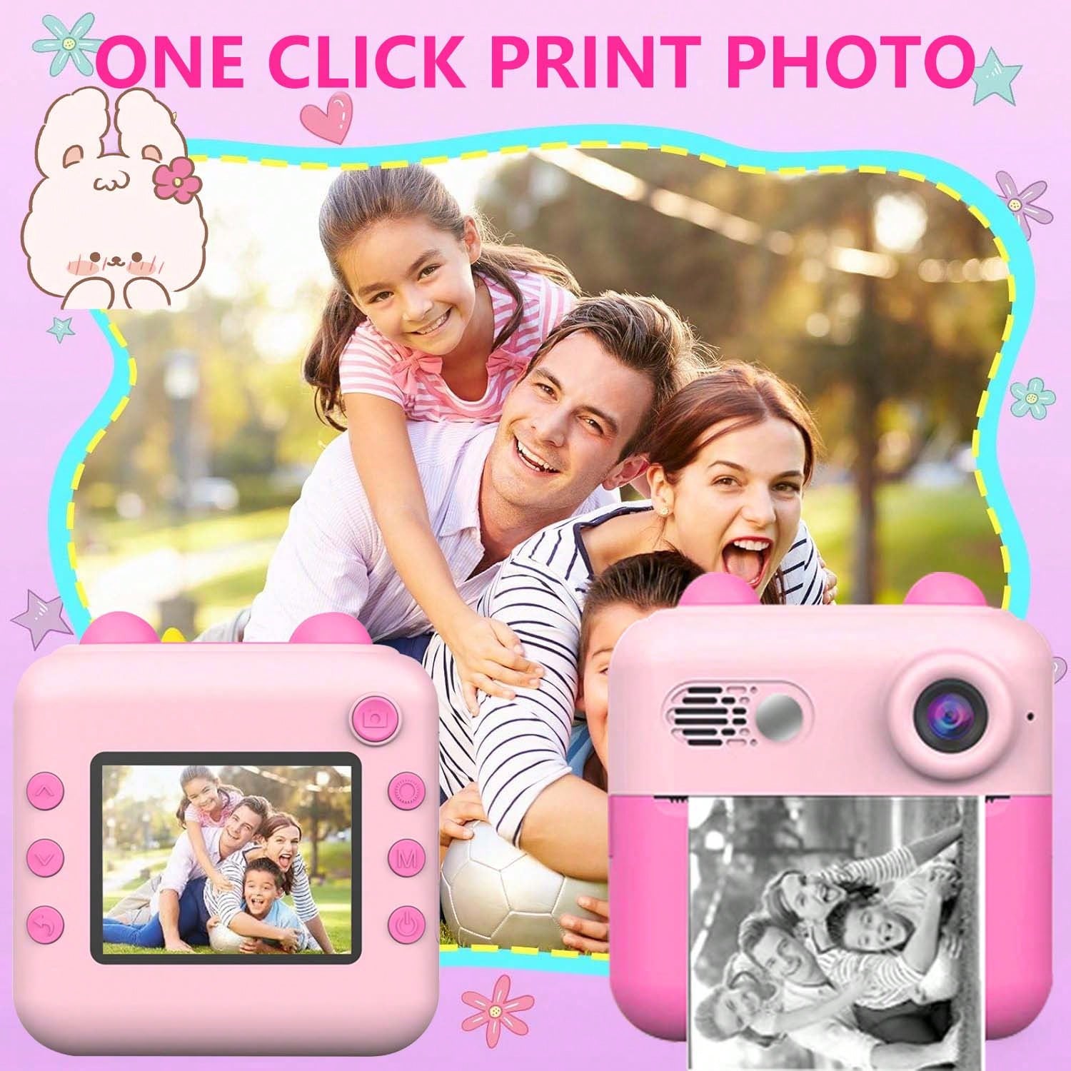 Kids Camera Instant Print Photo 2.4-Inch HD Screen, Camera For Kids ...