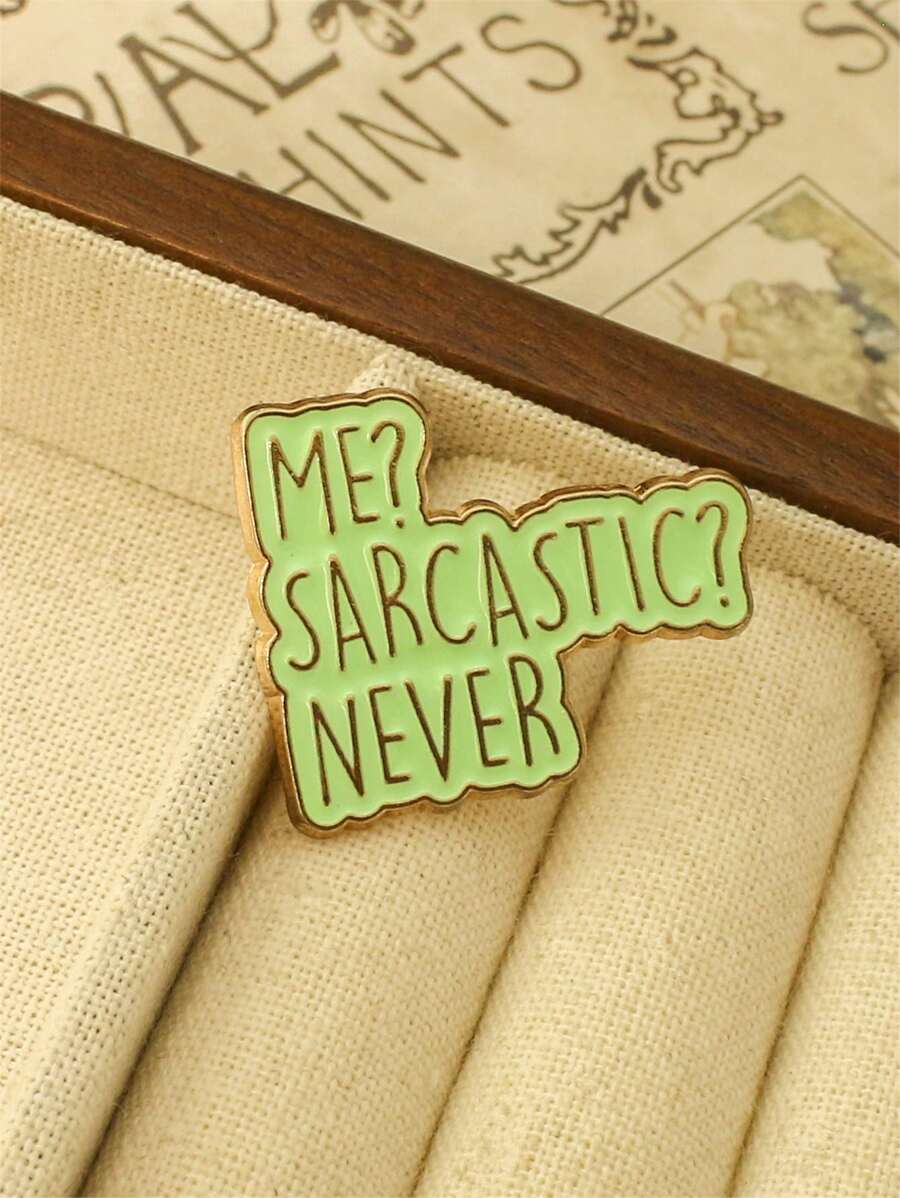 Yuan Shuo Cross-Border European And American English Sentence Brooch, New Geometric Metal Badge ...