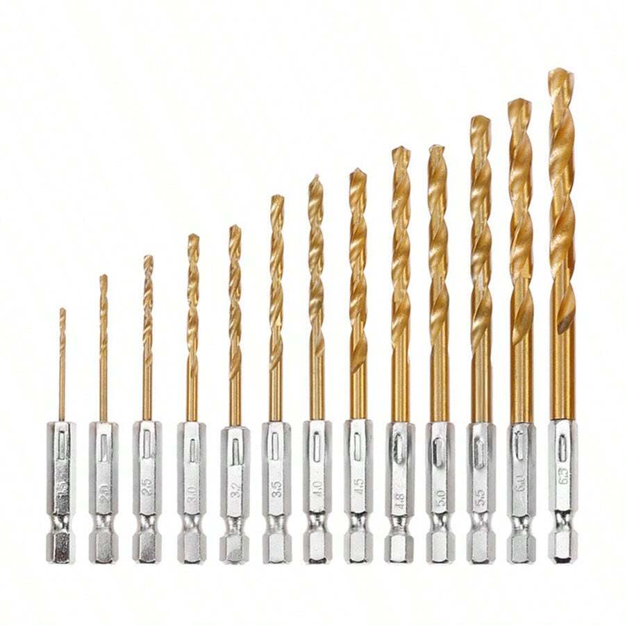 Multi-Size Herringbone Drill Bit Set, Hexagonal Shank Herringbone Drill ...