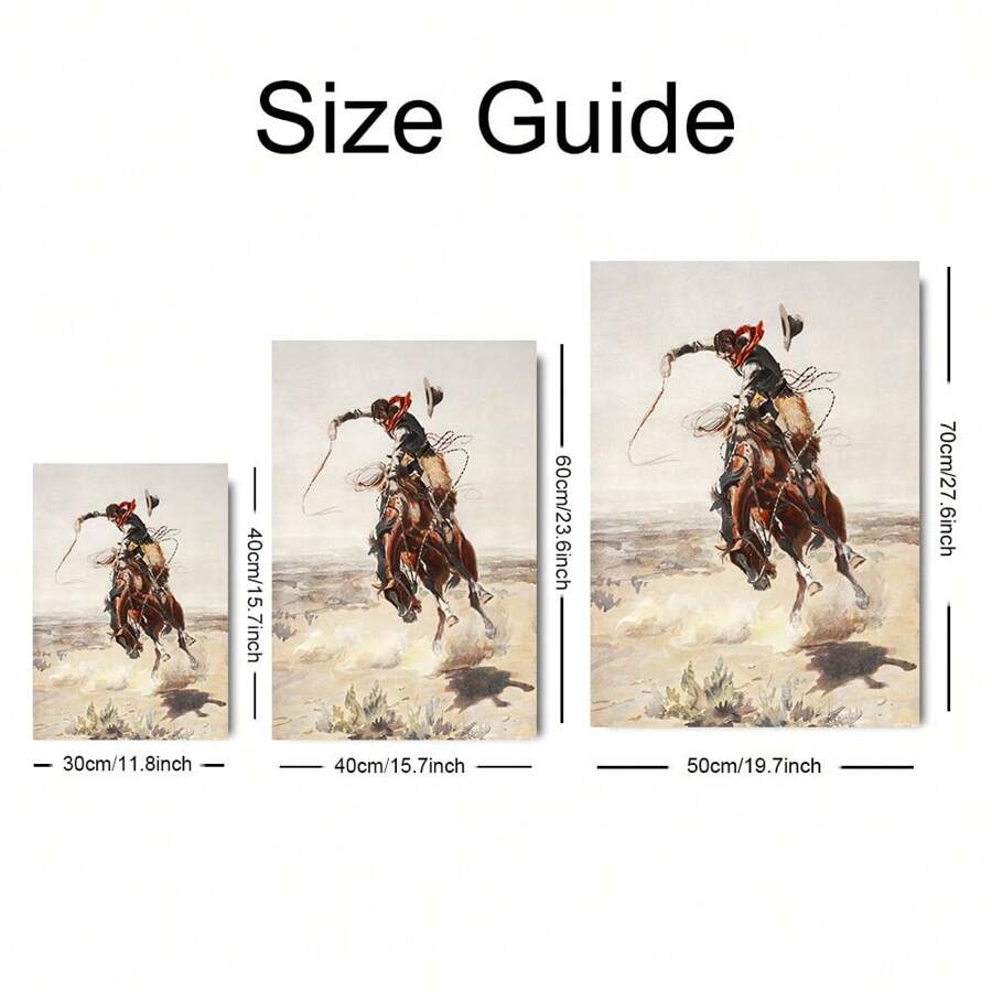 1 Pintura de Cowboy Country, Arte Vintage de Cowboy Ocidental ...