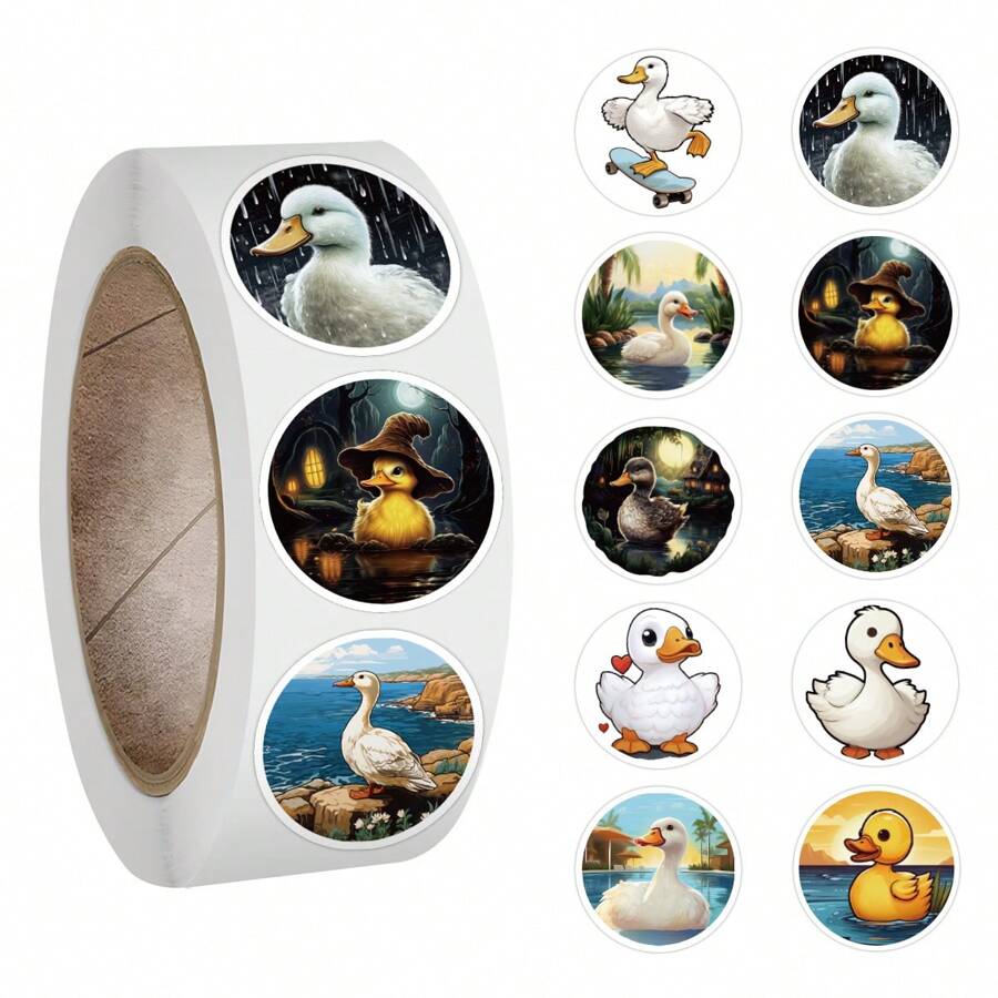 500PCS Duck Stickers Roll Vinyl Aesthetics Stickers For Scrapbooking ...