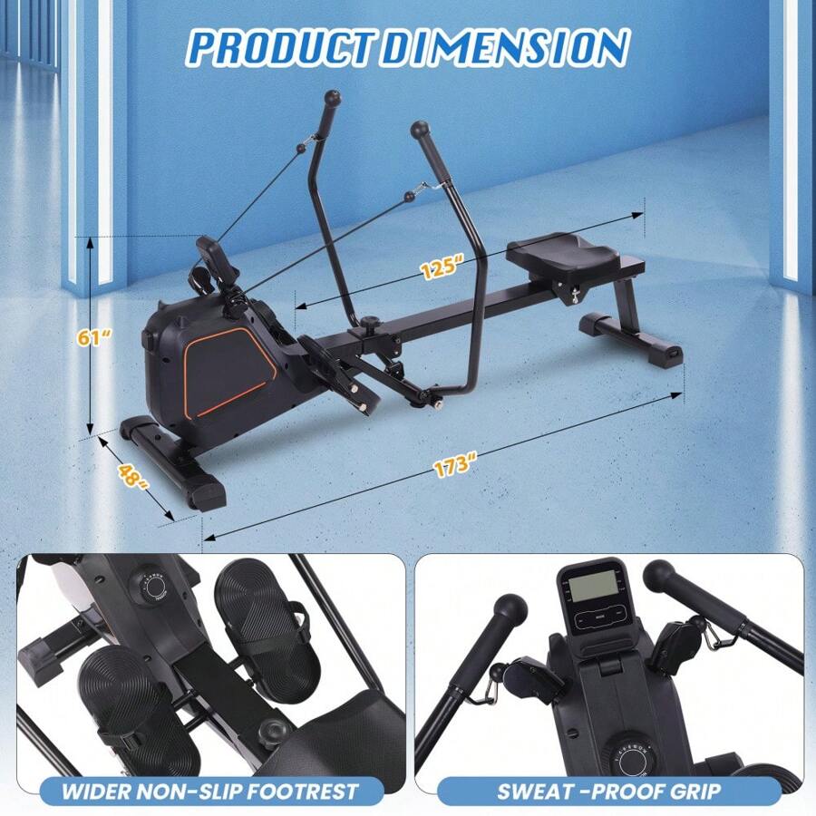 Garvee Double Sculls Rowing Machine For Home, 14 Levels Of Quiet ...
