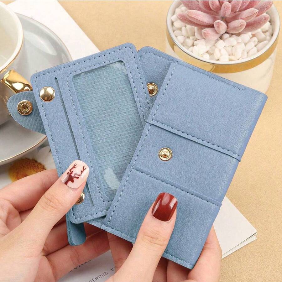 Women's Wallet With Large Capacity Snap Closure Coin Purse Foldable ...