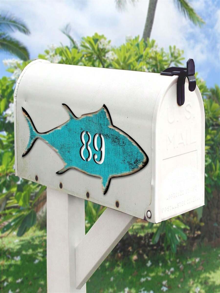 Designocracy MA98548-18 18 In. Tuna Fish Coastal House Number Sign ...