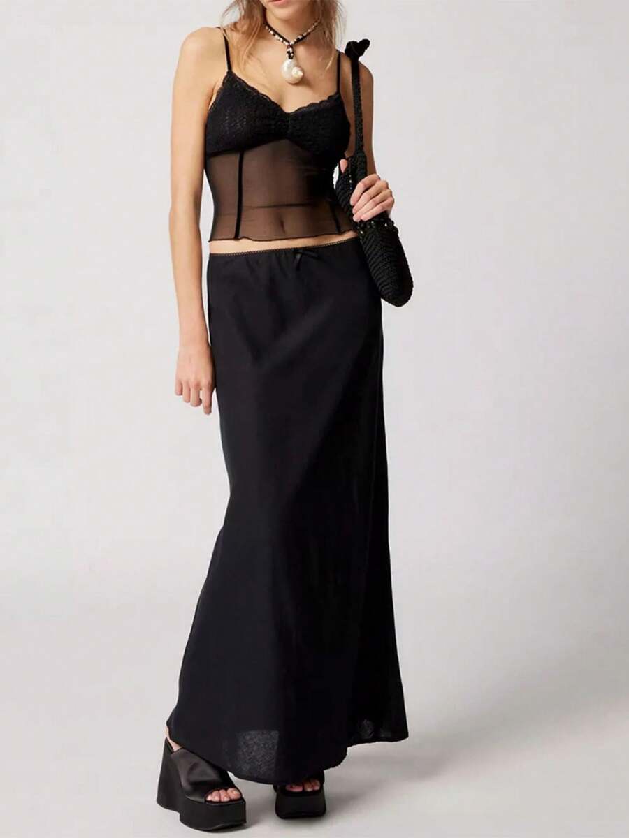 Women Lace Camisoles Sheer Mesh V-Neck Sleeveless Backless Tank Tops ...