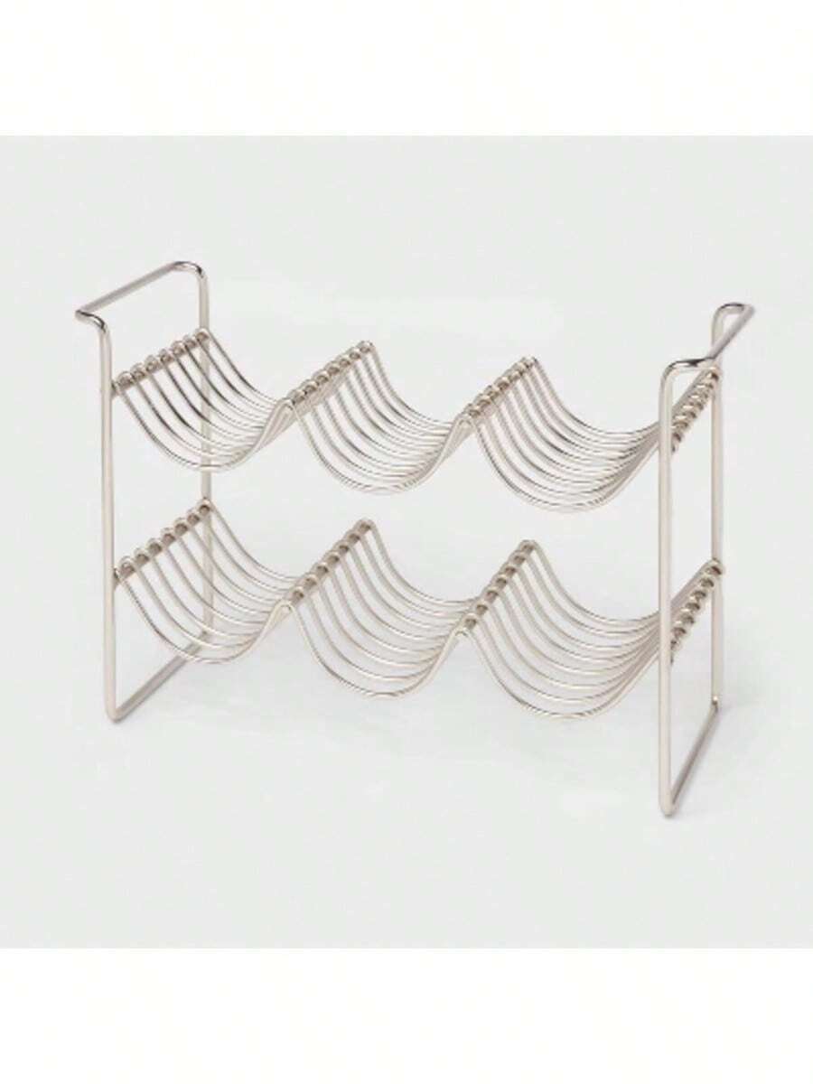 6 Bottles Metal Wire Wine Rack Brushed Nickel | SHEIN USA