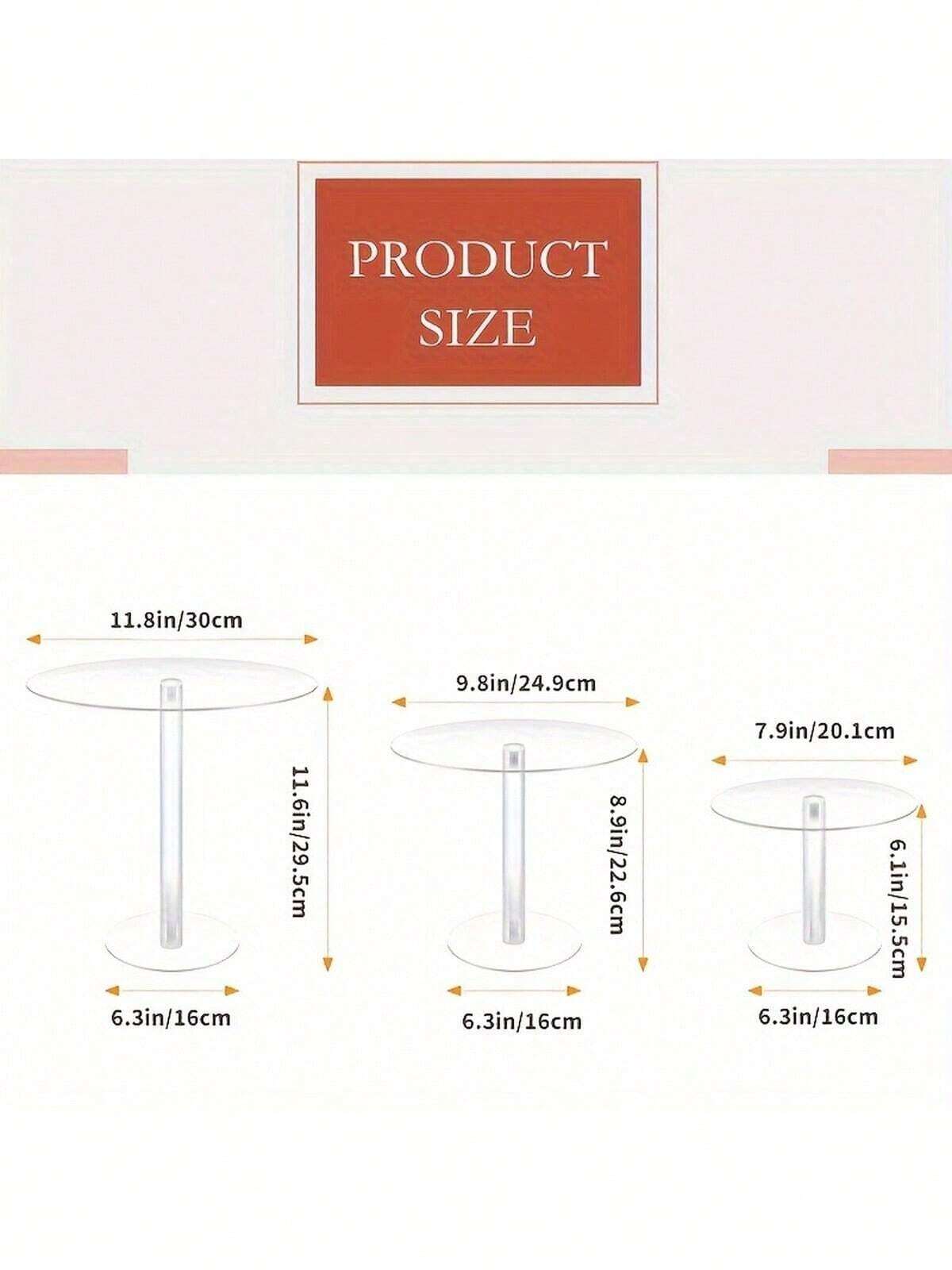 Acrylic Cake Stand Set - Transparent Dessert Display Risers For ...