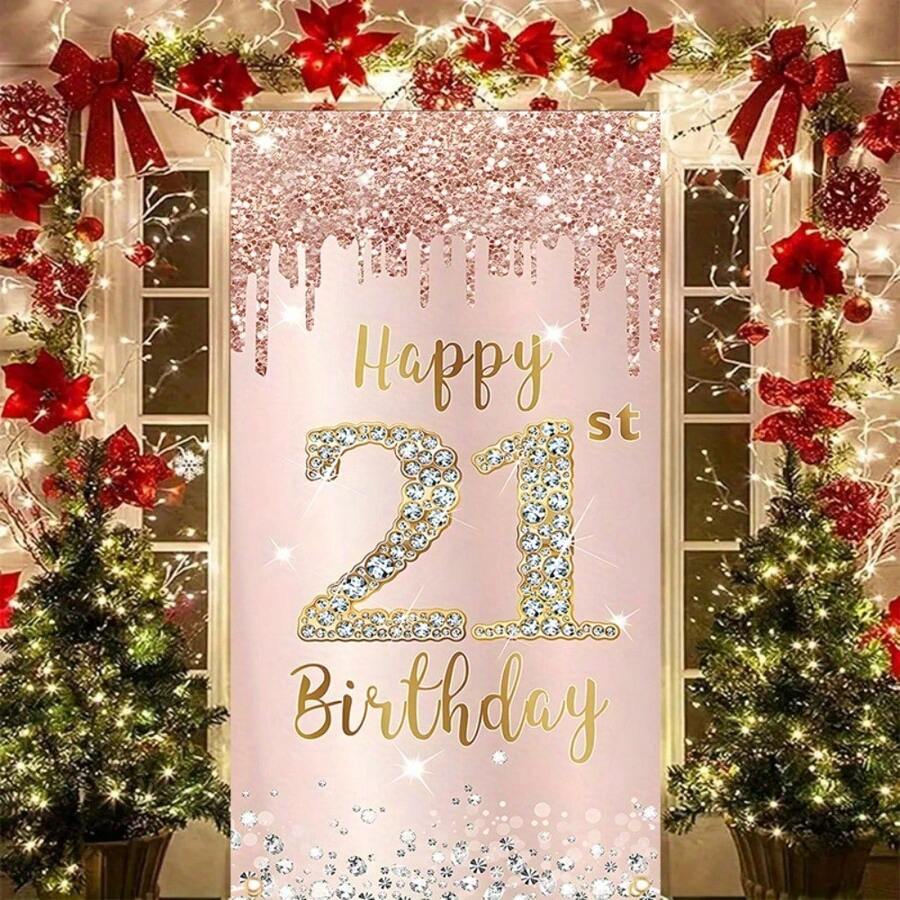 Happy 21st Birthday Tapestry - Wall Decoration, Suitable For All Scenes ...