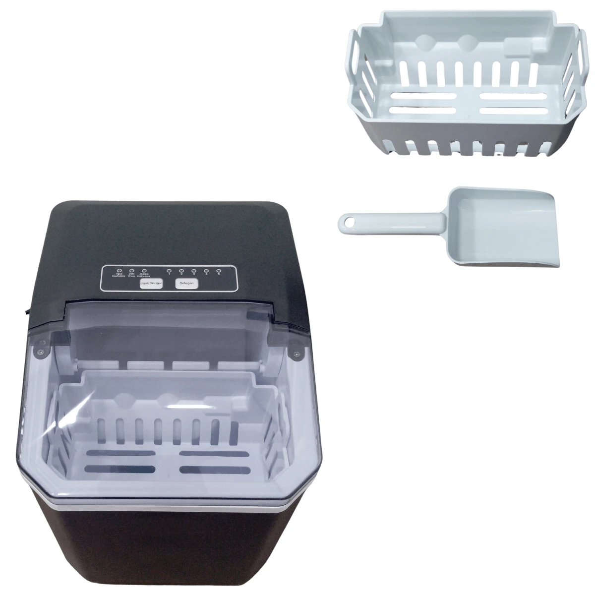 Compact Ice Machine Ice Basket Ice Cube Storage Control Panel 5 Ice ...