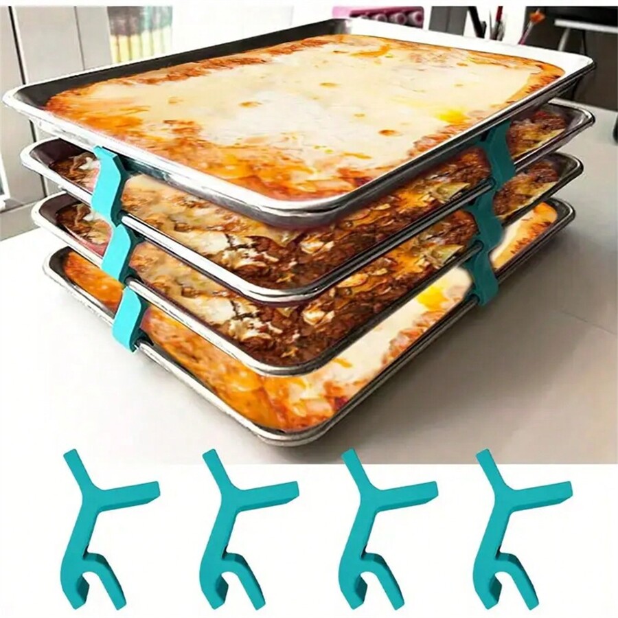 12pcs Baking Tray Stacking Racks, Space-Saving Reusable Tray Stacking ...